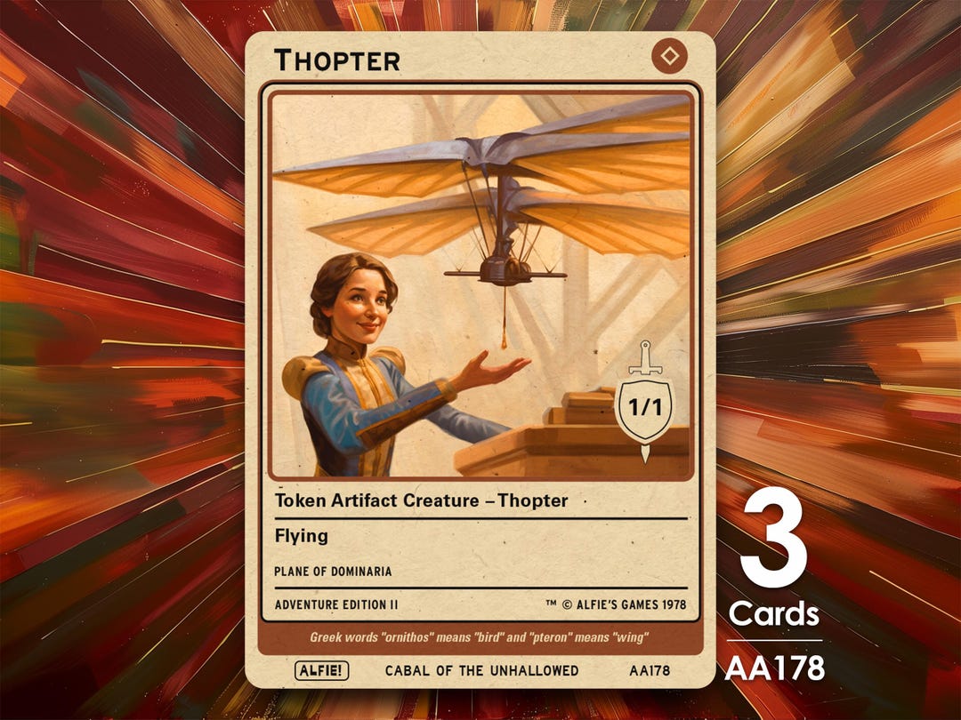 3x Thopter 1/1 MTG Token - Alfie's Adventure by Alfie AA178 - Etsy