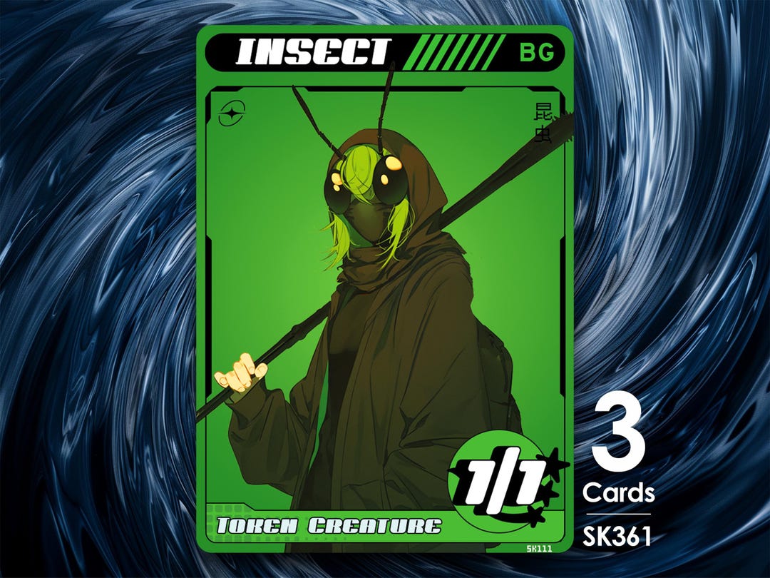 3x Insect Black/green Token for MTG - Street Clans by Alfie SK361 - Etsy