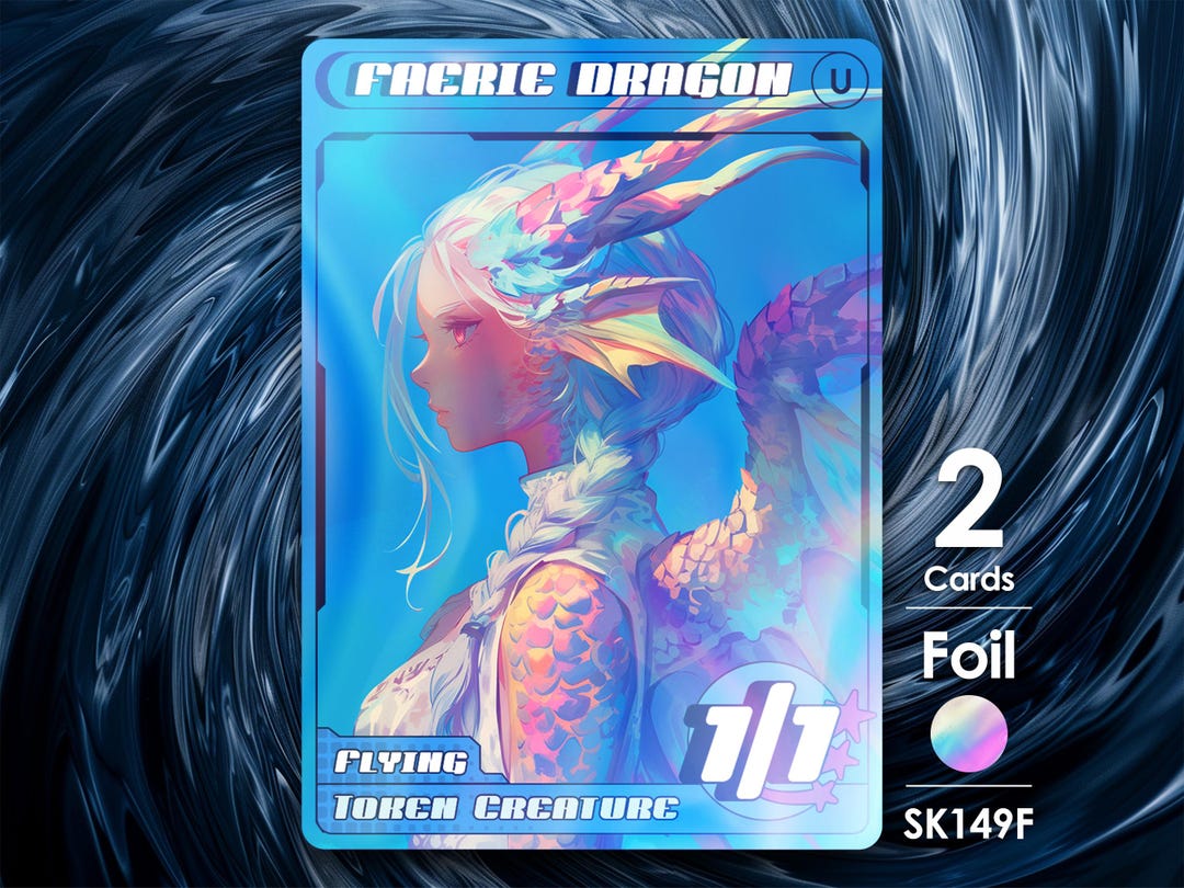 Faerie Dragon Foil Tokens X2 for Mtg - Street Clans by Alfie SK149F - Etsy