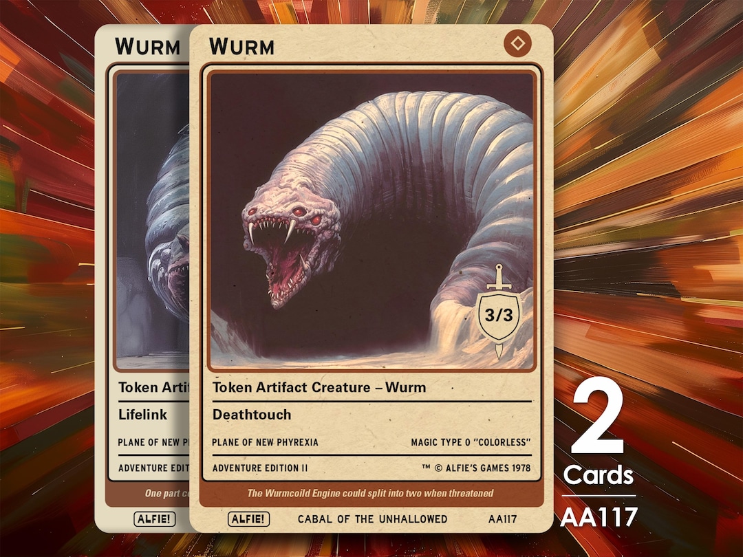 Wurms Tokens X2 for Wurmcoil Engine for MTG- Alfie's Adventure - AA117 ...