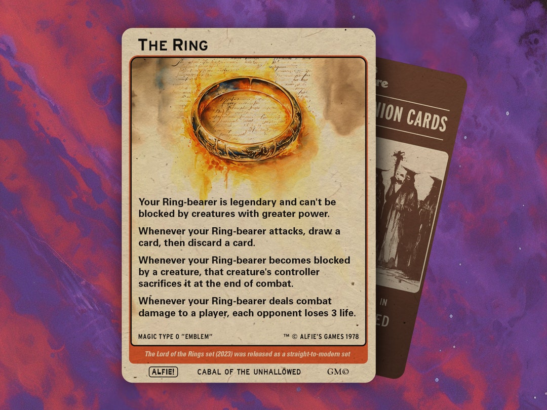 The Ring MTG Token Alfie's Adventure AA169 - Etsy
