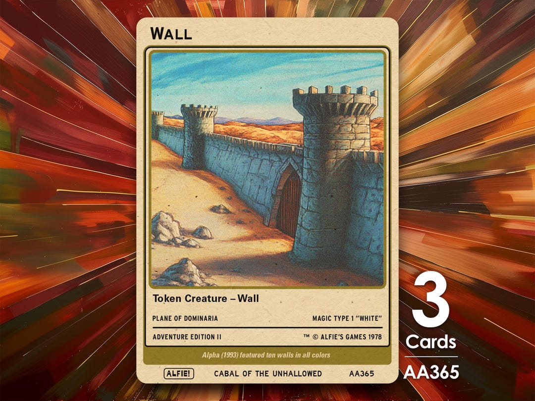 Wall Token X3 for MTG Alfie's Adventure by Alfie AA365 - Etsy