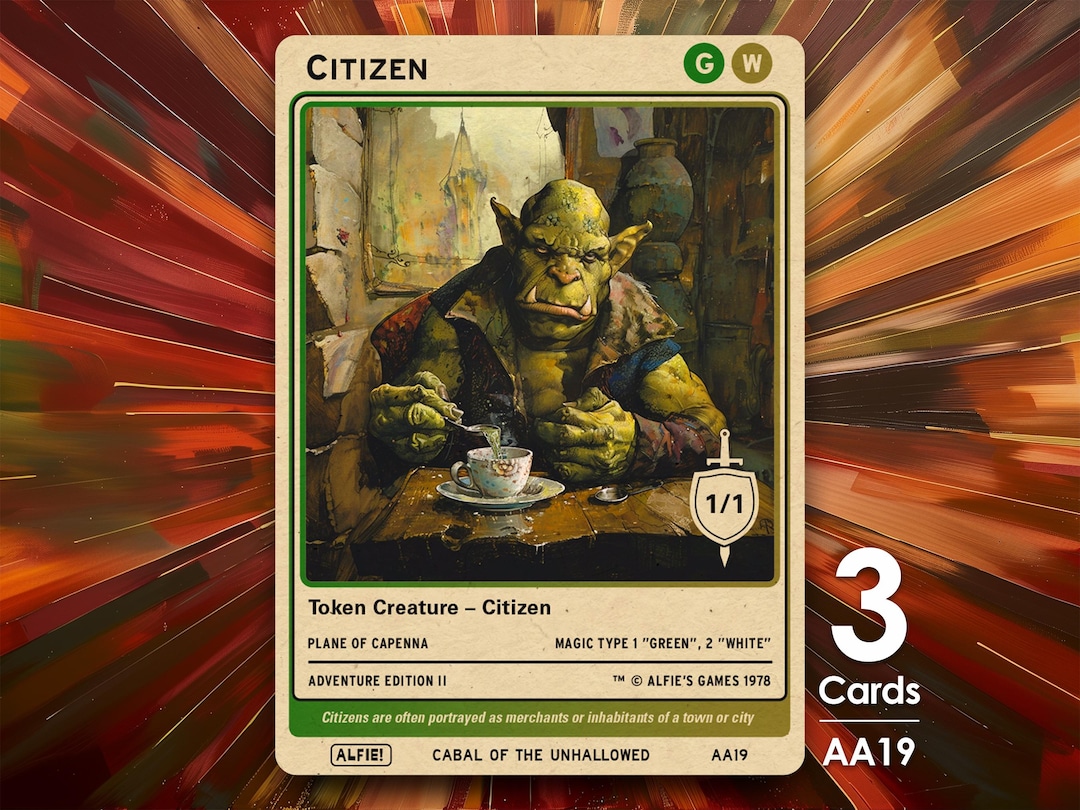 3x Citizen MTG Token - Alfie's Adventure by Alfie - AA19 - Etsy