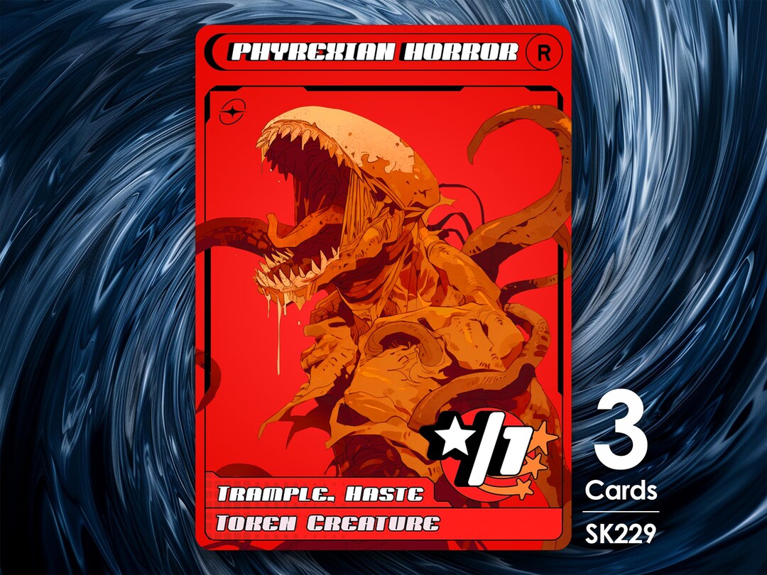 Phyrexian Horror Red Token X3 for Mtg - Street Clans by Alfie SK229 - Etsy