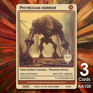 Phyrexian Horror MTG Token X3 - Alfie's Adventure by Alfie AA105 - Etsy