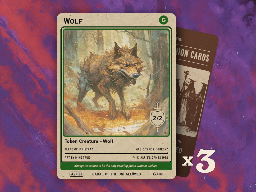 Wolf 2/2 MTG Tokens X3 Alfie's Adventure AA63 - Etsy