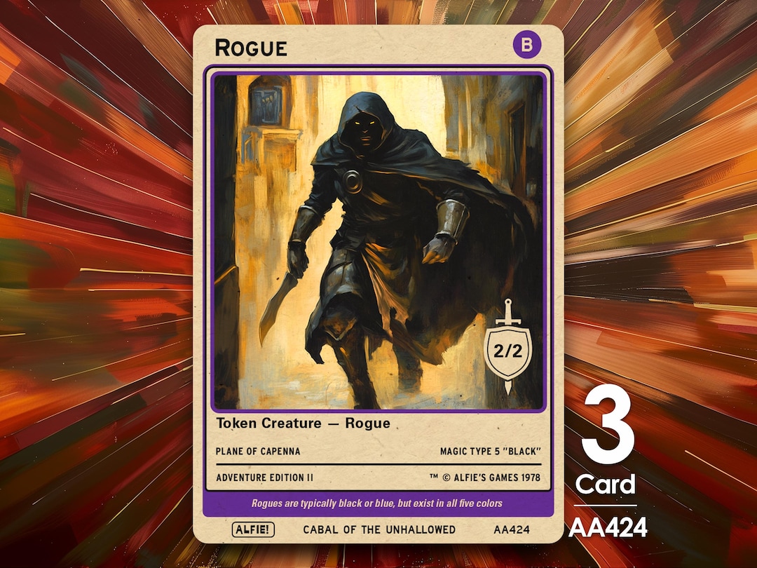 3x Rogue Token 2/2 Black - Alfie's Adventure by Alfie - AA424 - Etsy