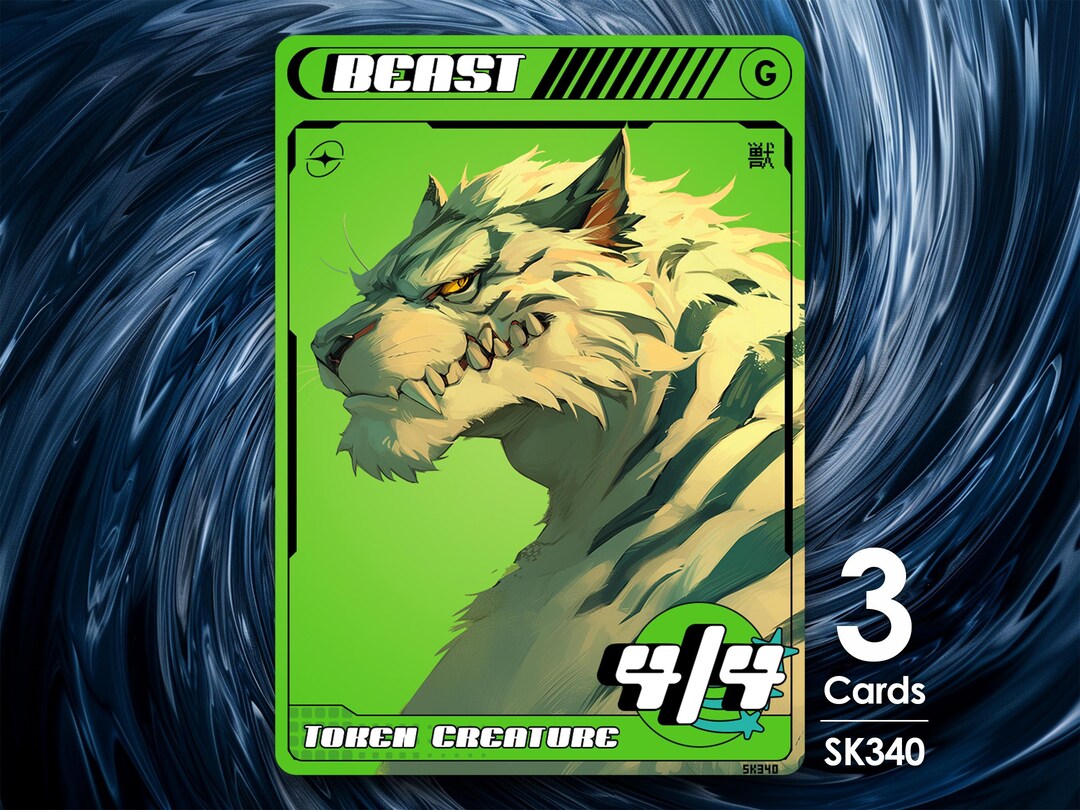 Beast 4/4 Tokens X3 for Mtg Street Clans by Alfie SK340 - Etsy