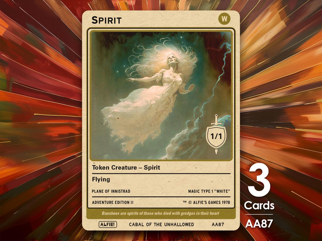 3x Spirit Flying 1/1 MTG Token - Alfie's Adventure by Alfie AA87 - Etsy