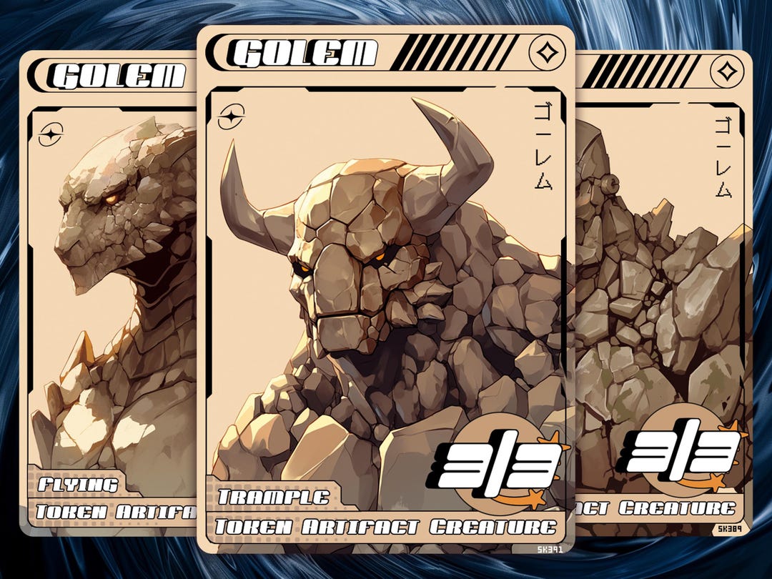 3x Triplicate Titan Golem Tokens for MTG - Street Clans by Alfie SK389 ...