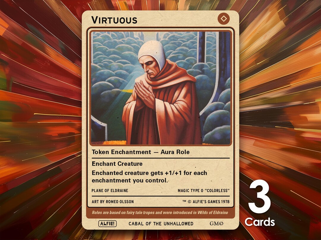 Role Virtuous MTG Token X3 Alfie's Adventure by Alfie AA162 - Etsy