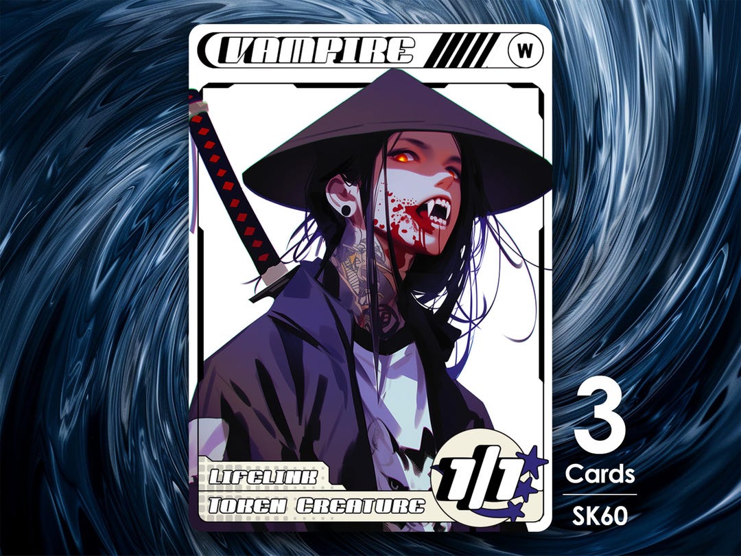 3x Vampire White 1/1 Tokens for MTG - Street Clans by Alfie SK60 - Etsy