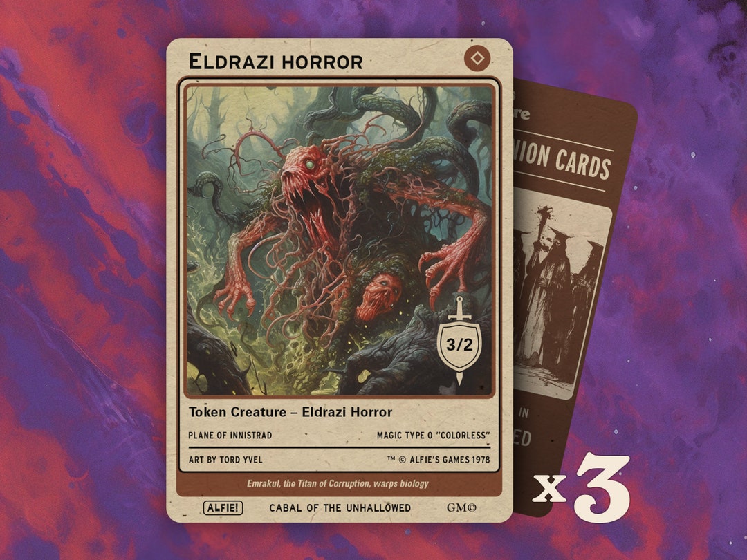 Eldrazi Horror 3/2 MTG Tokens X3 Alfie's Adventure AA129 - Etsy