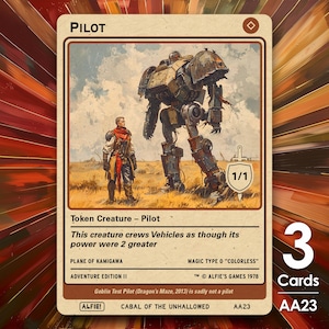 3x Pilot Token 1/1 MTG Token - Alfie's Adventure by Alfie AA23 - Etsy