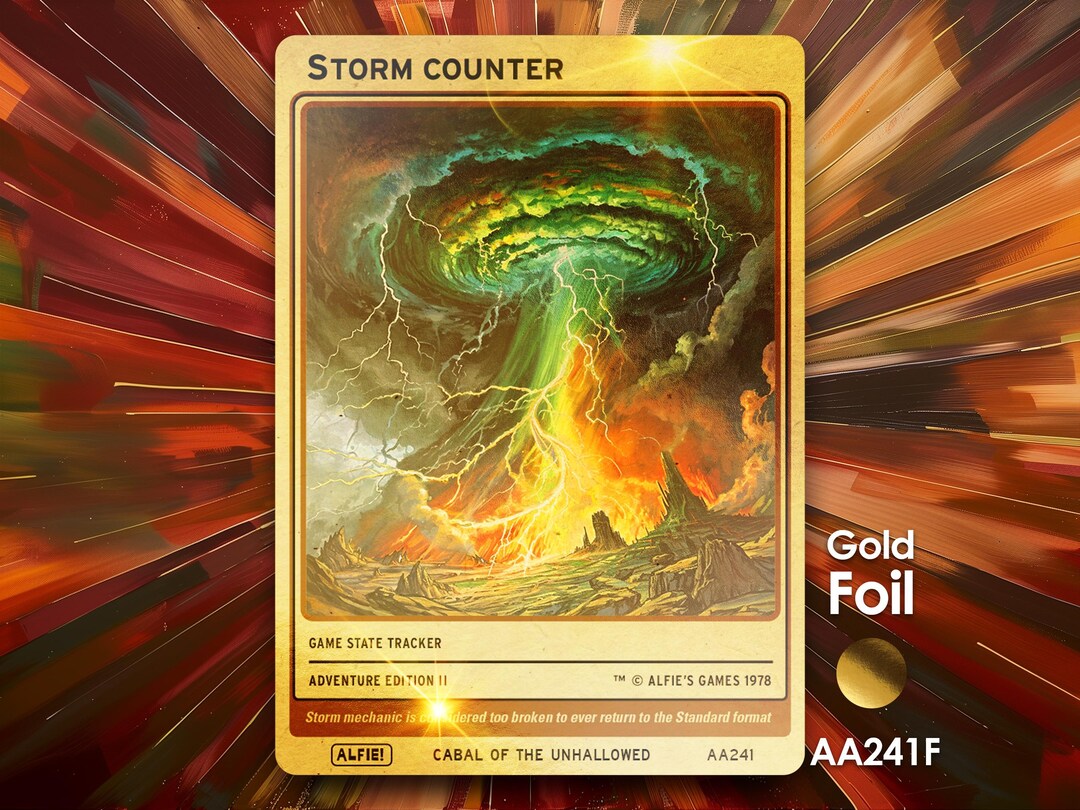 Storm Counter Gold Foil MTG Token - Alfie's Adventure by Alfie AA241F ...