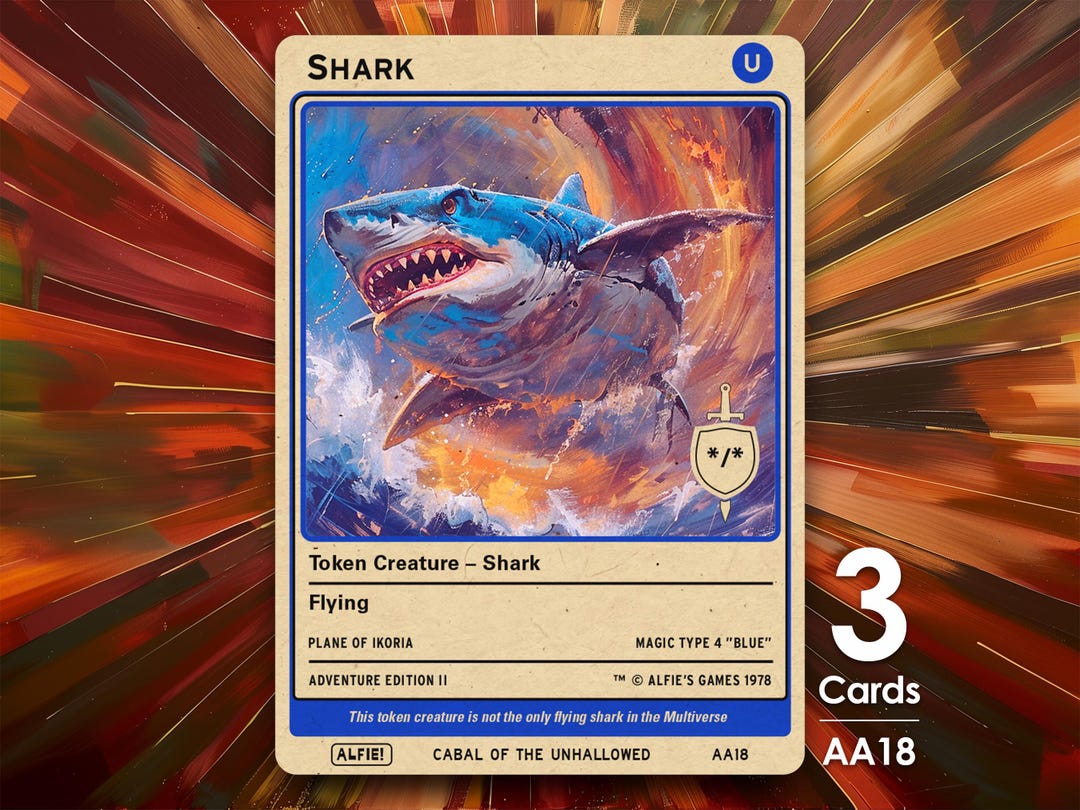3x Shark MTG Token - Alfie's Adventure by Alfie AA18 - Etsy
