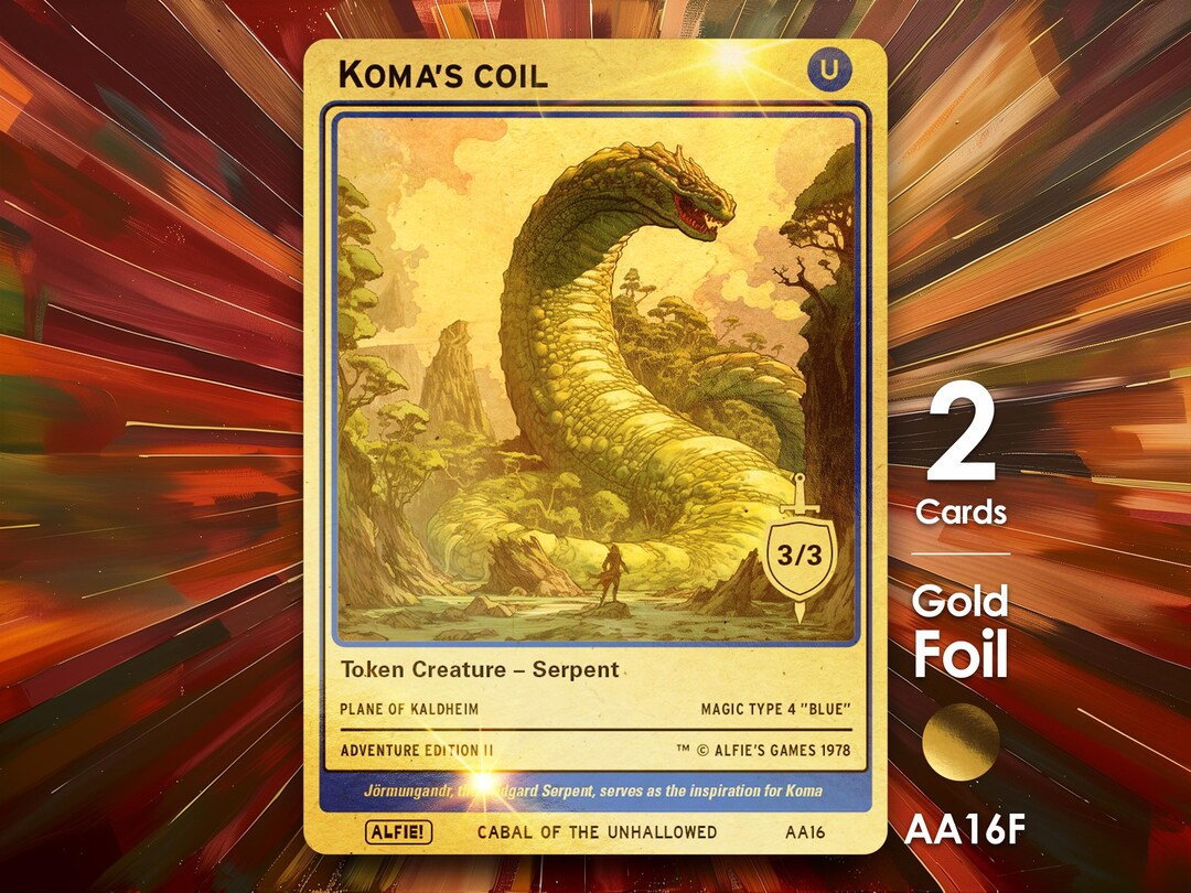 2x Koma's Coil Foil Token for MTG - Alfie's Adventure by Alfie AA16F - Etsy