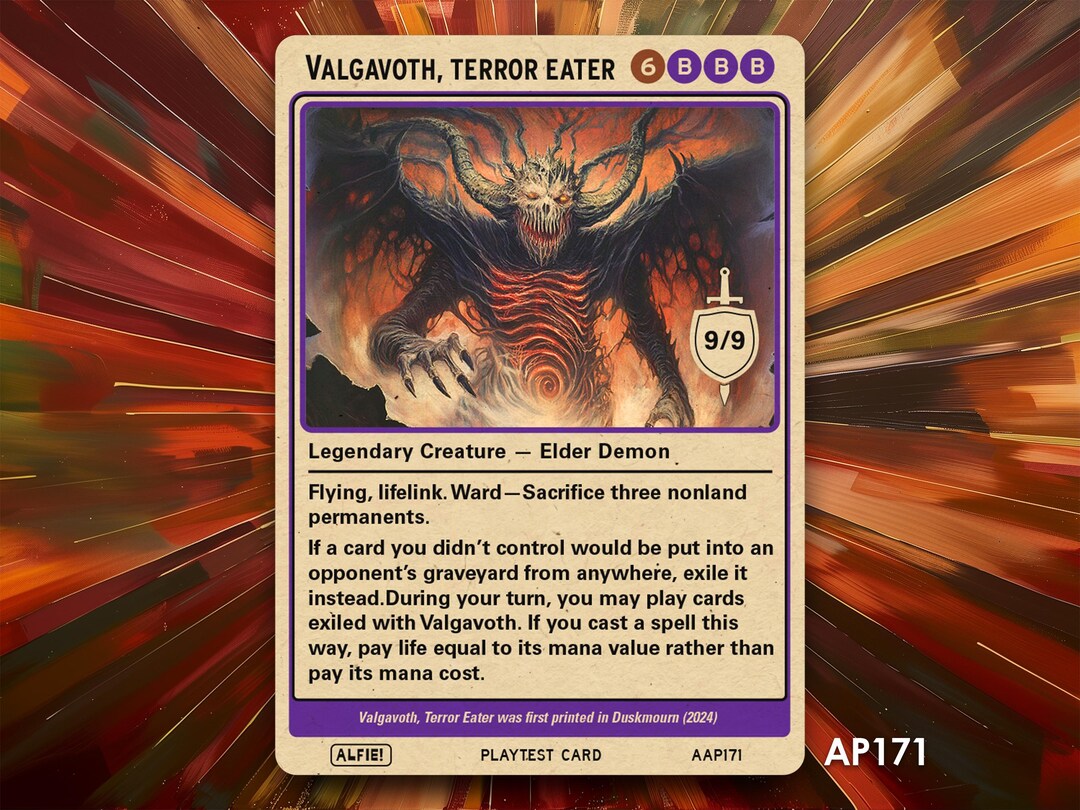 Valgavoth Terror Eater MTG Proxy Alfie's Adventure AP171 - Etsy