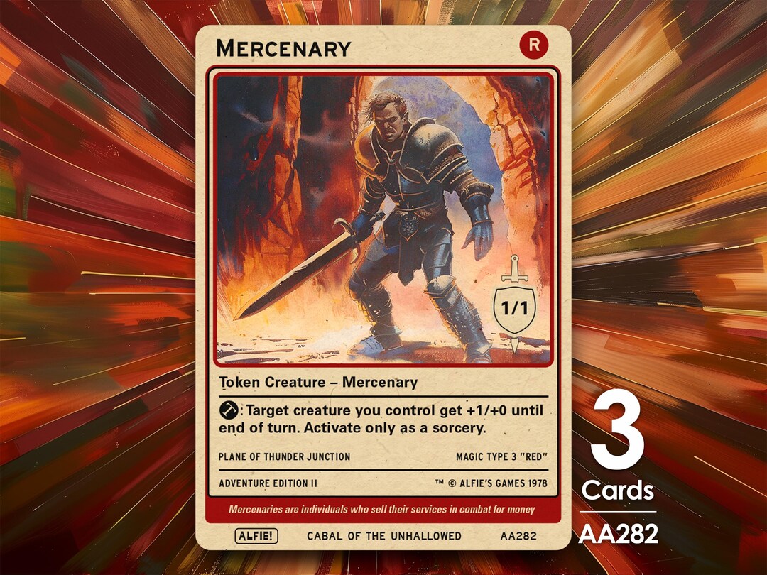 Mercenary Token X3 for MTG Alfie's Adventure by Alfie AA282 - Etsy