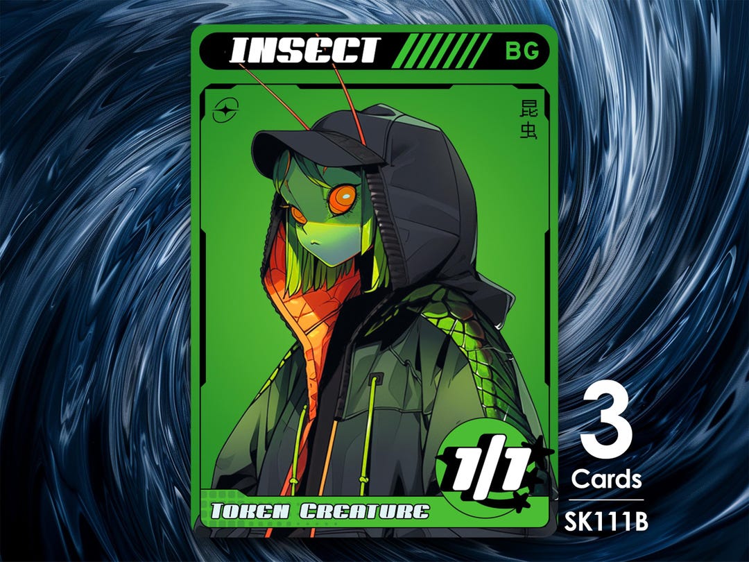 3x Insect Black/green Token for MTG - Street Clans by Alfie SK111 - Etsy