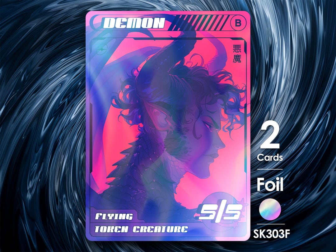 Demon 5/5 Foil Tokens X2 for Mtg Street Clans by Alfie SK303F - Etsy