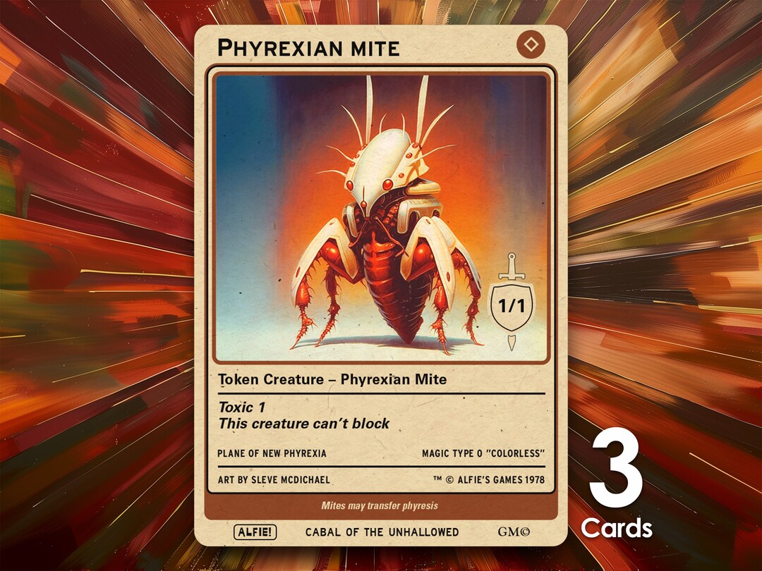 Phyrexian Mite 1/1 MTG Tokens X3 Alfie's Adventure AA22 - Etsy