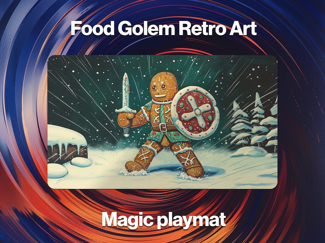 Retro Food Golem Playmat for Magic Mtg and Collectible Card Games ...