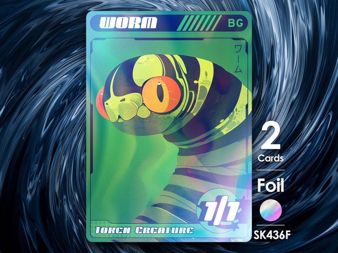 2x Worm Black Green Foil Tokens for MTG - Street Clans by Alfie ...