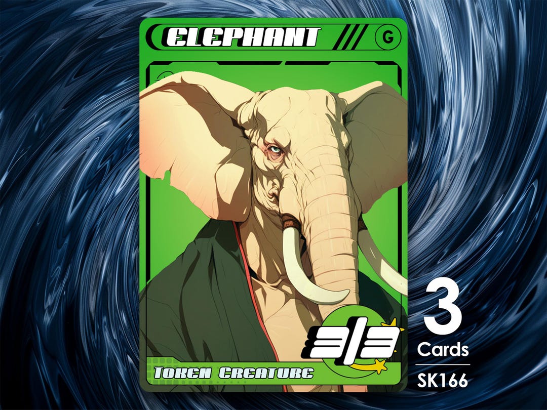 Elephant Token X3 for MTG - Street Clans by Alfie SK166 - Etsy