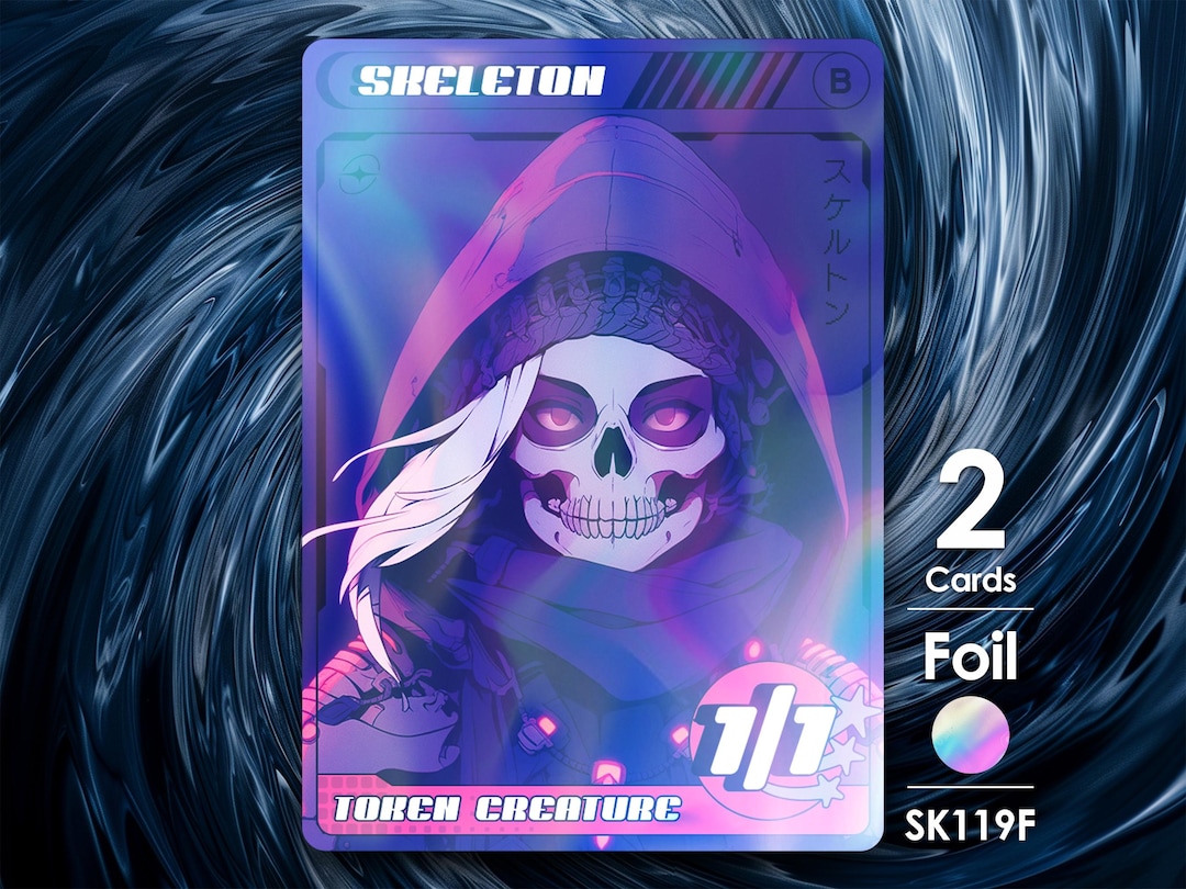 Skeleton 1/1 Foil Tokens X2 for MTG Street Clans by Alfie SK119F - Etsy