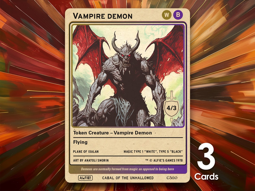 Vampire Demon MTG Tokens X3 Alfie's Adventure AA223 - Etsy