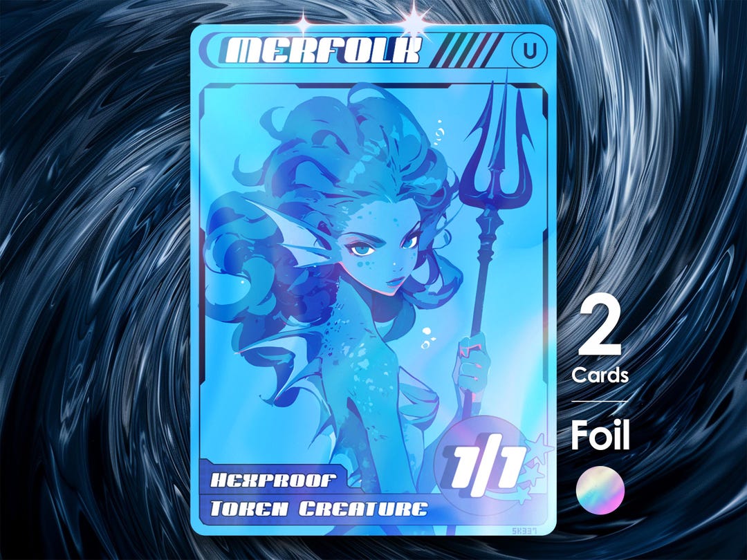 Merfolk Hexproof Foil Tokens X2 for Magic Mtg Street Clans by Alfie ...