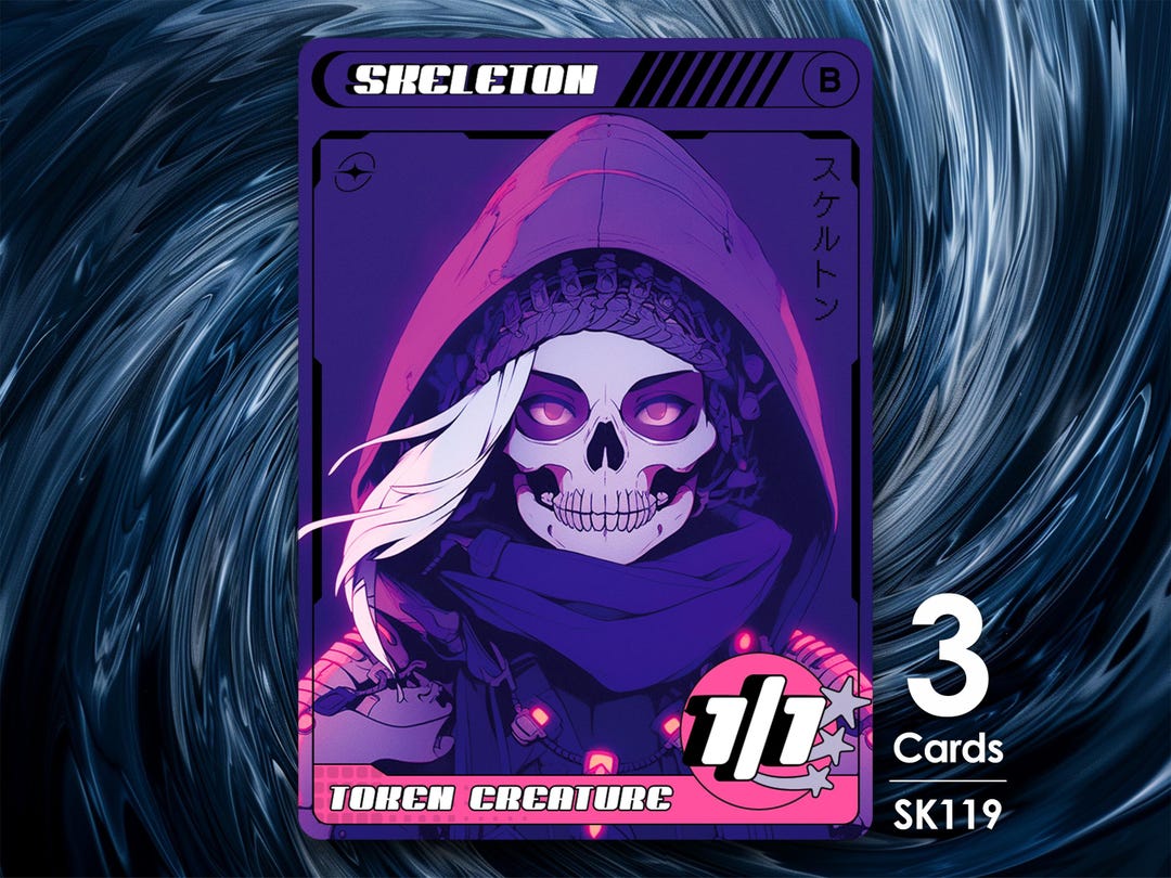 Skeleton 1/1 Tokens X3 for MTG - Street Clans by Alfie SK119 - Etsy