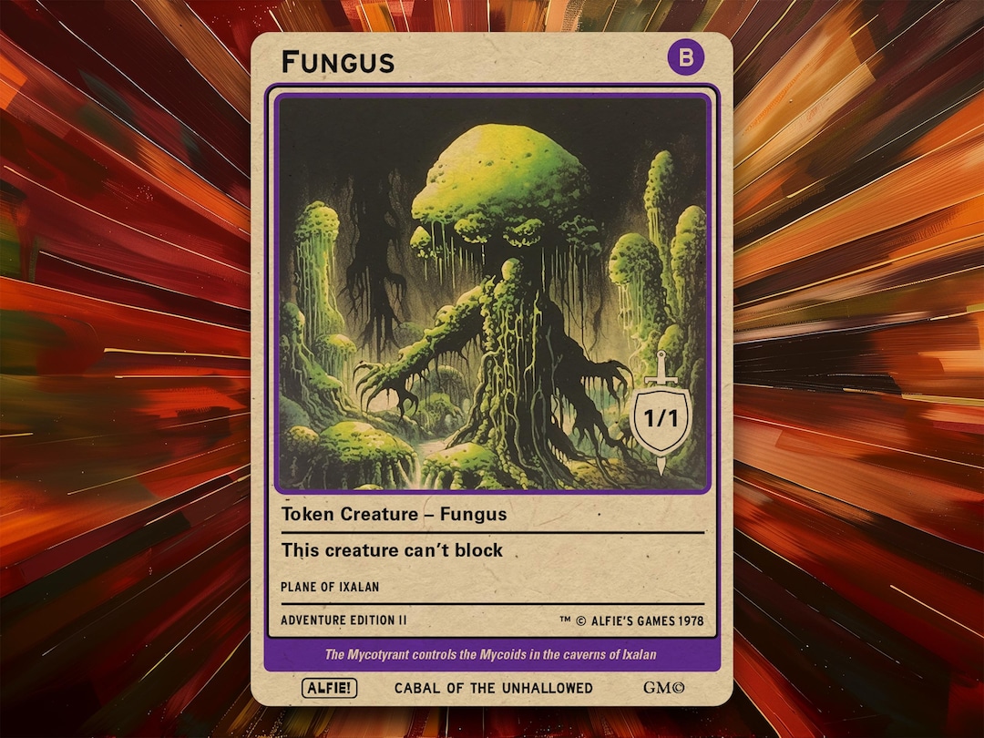 Fungus Black 1/1 MTG Token Alfie's Adventure by Alfie - Etsy
