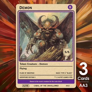 Demon 5/5 MTG Tokens X3 Alfie's Adventure by Alfie AA3 - Etsy