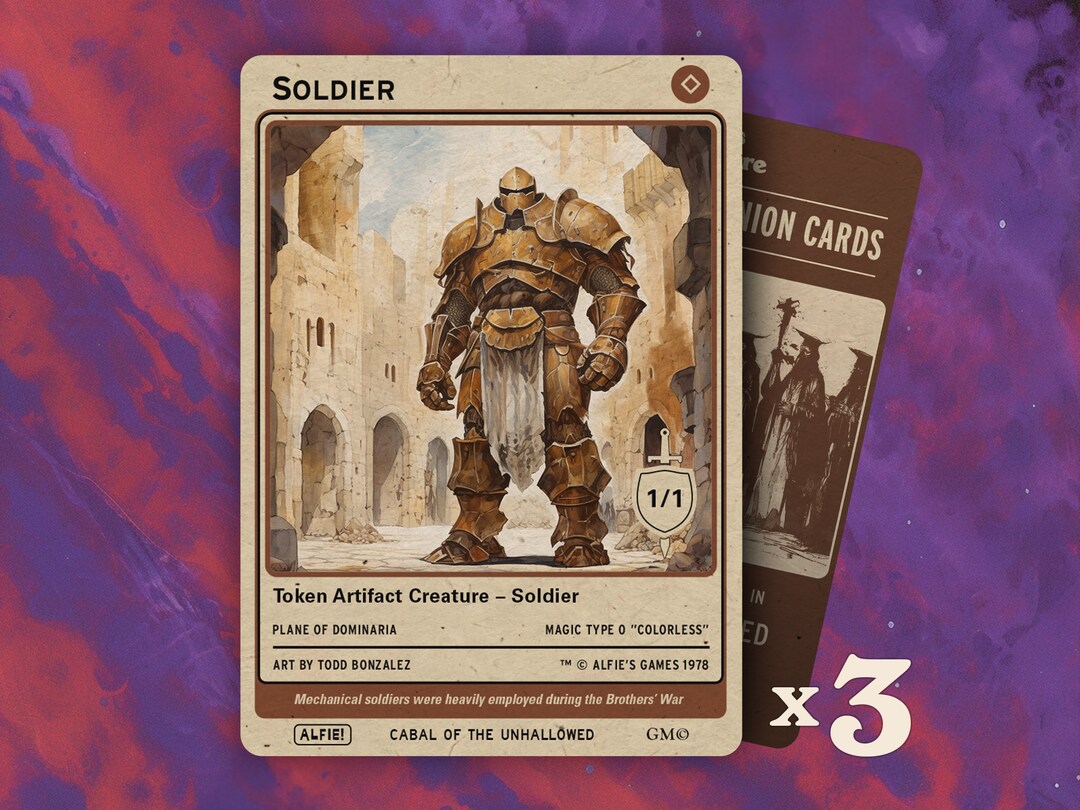 Soldier Colorless 1/1 MTG Tokens X3 Alfie's Adventure AA194 - Etsy