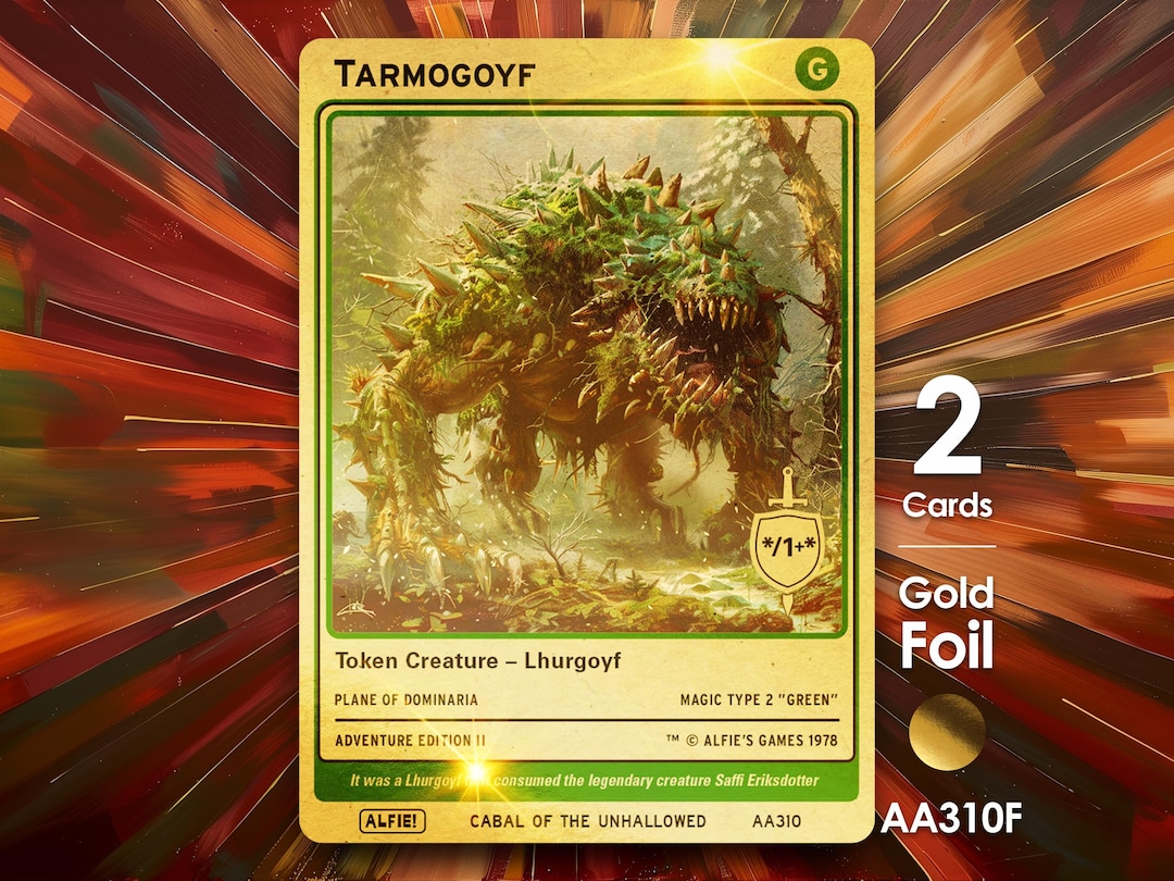 2x Tarmogoyf Gold Foil MTG Token - Alfie's Adventure by Alfie AA310F - Etsy