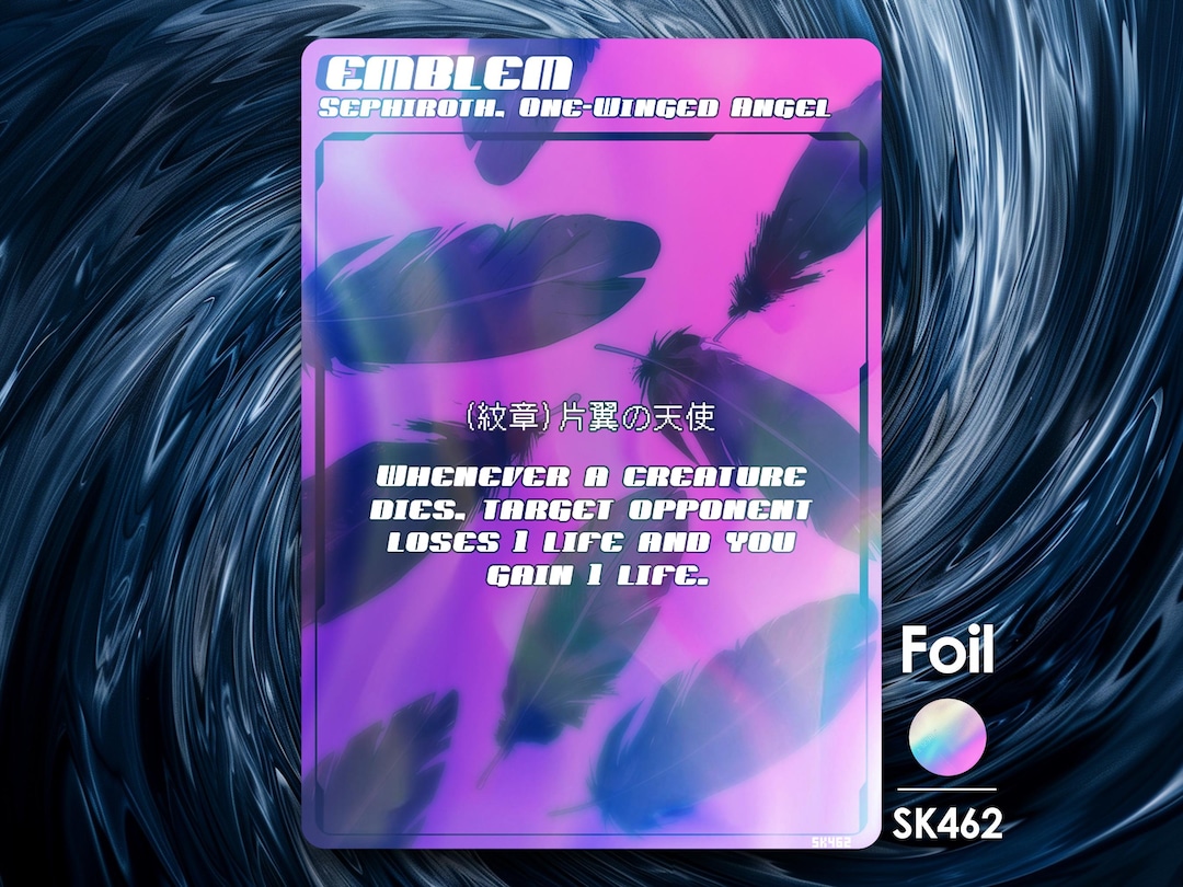 Sephiroth One-winged Angel Emblem Foil Token for Mtg - Street Clans by ...