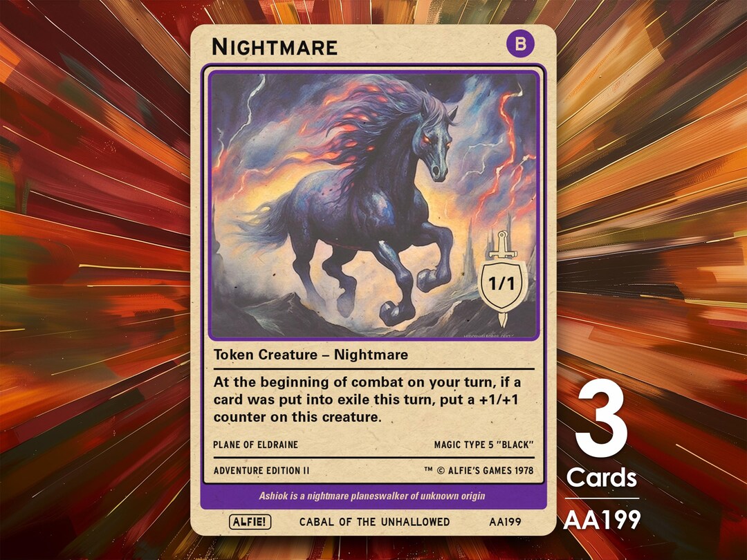3x Nightmare 1/1 MTG Token - Alfie's Adventure by Alfie AA199 - Etsy UK