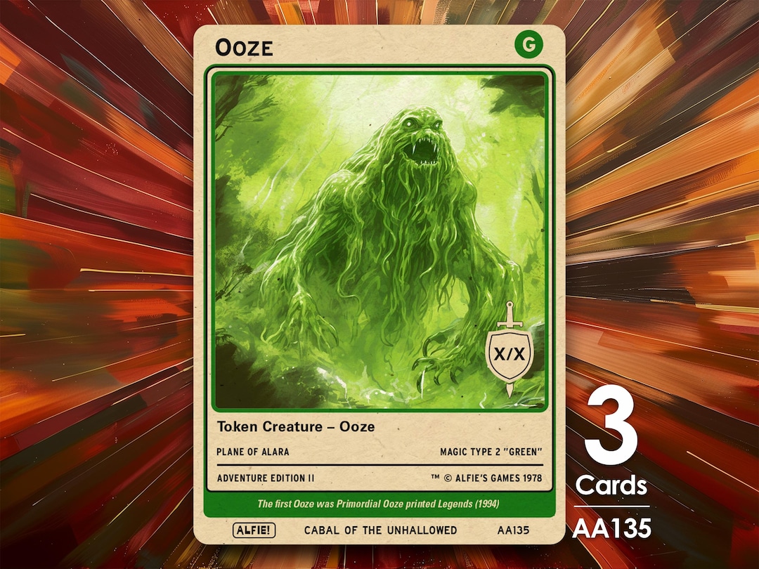 Ooze X/X MTG Token X3 - Alfie's Adventure by Alfie AA135 - Etsy
