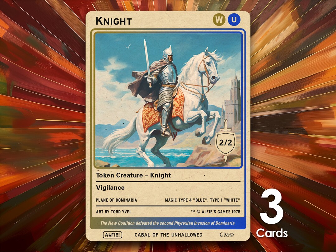 Knight Blue White 2/2 Token X3 for Magic Alfie's Adventure AA133 - Etsy