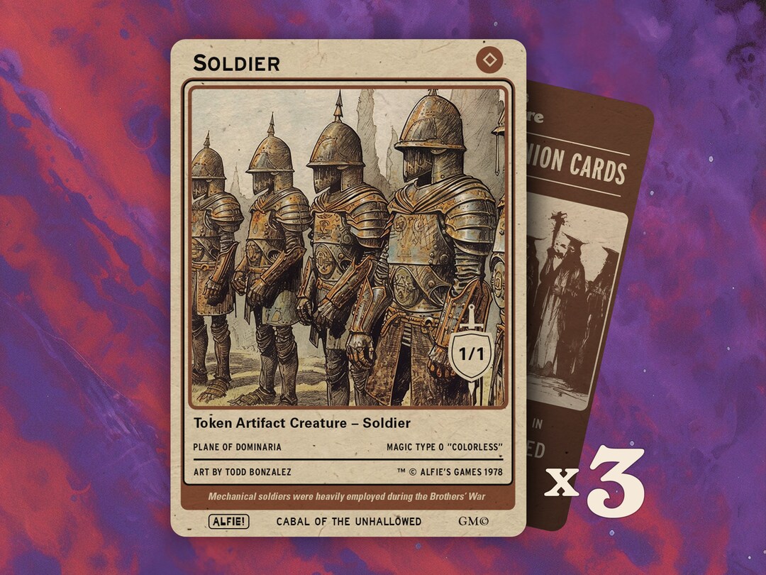 Soldier Colorless 1/1 MTG Tokens X3 Alfie's Adventure - Etsy