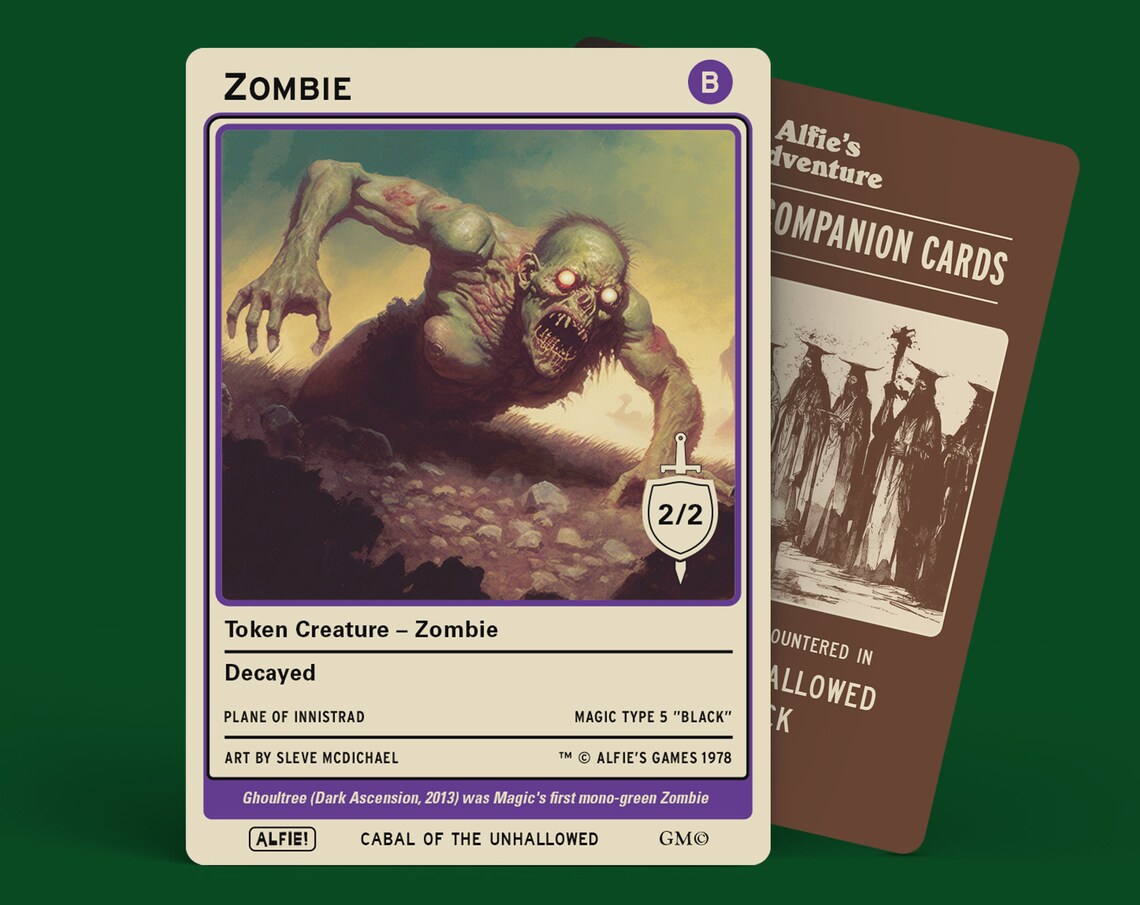 Zombie Decayed Token 2/2 X3 for Magic Alfie's Adventure - Etsy Denmark