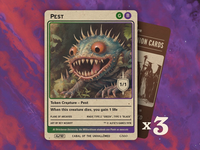 Pest 1/1 MTG Tokens X3 Alfie's Adventure AA67 - Etsy