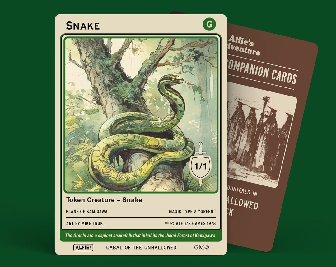 Snake Token 1/1 X3 for Magic Alfie's Adventure AA59 - Etsy