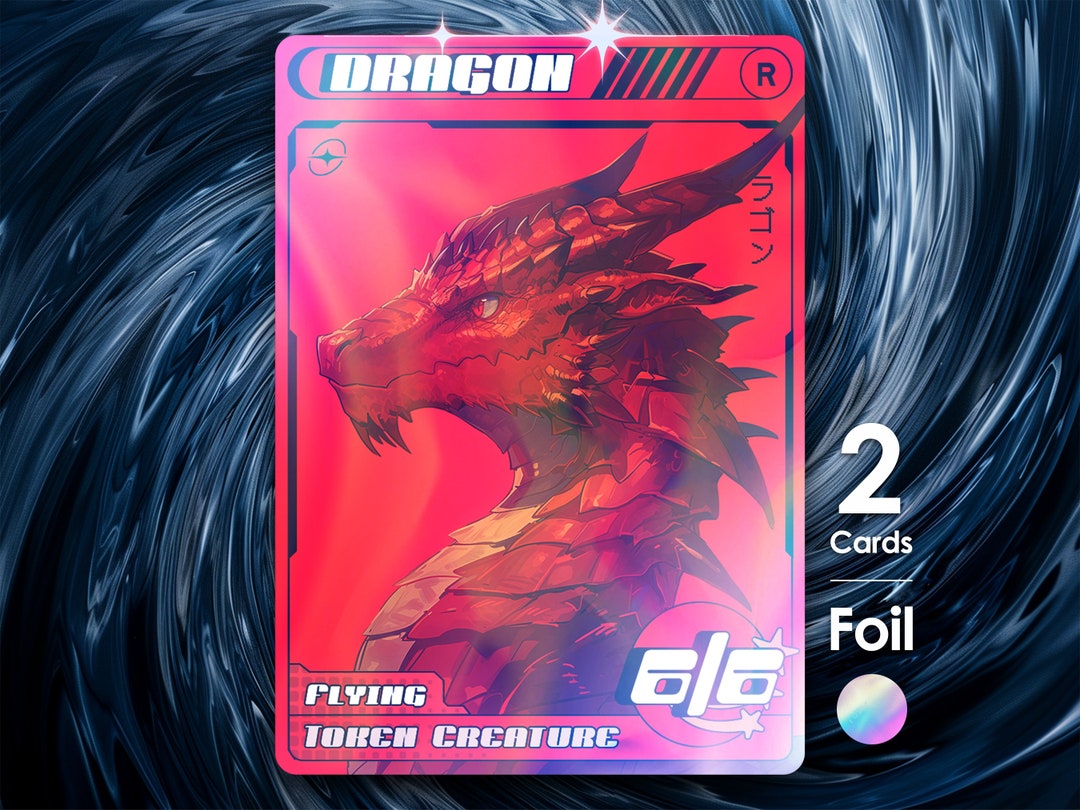 Dragon 6/6 Ficha de lámina roja x2 para Magic mtg Street Clans SK287F - Etsy México