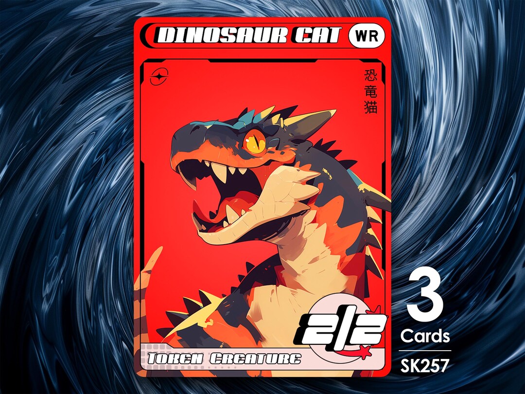 3x Dinosaur Cat Token for MTG - Street Clans by Alfie SK257 - Etsy