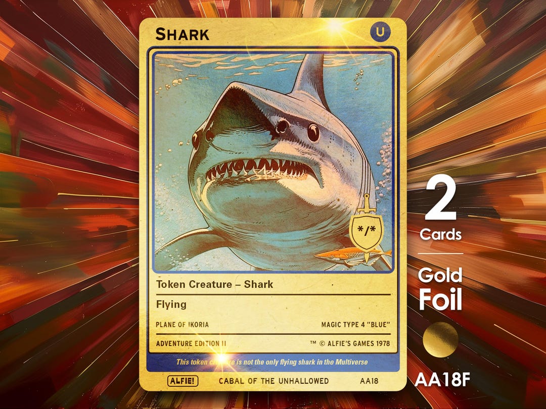 2x Shark MTG Token Gold Foil - Alfie's Adventure by Alfie AA18F - Etsy