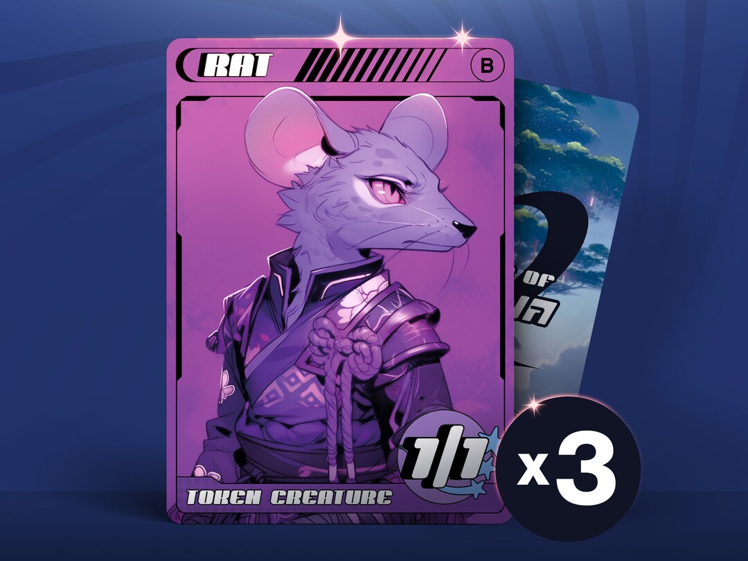 Rat Token X3 For Magic Street Clans Of Kamigawa Sk92 Etsy