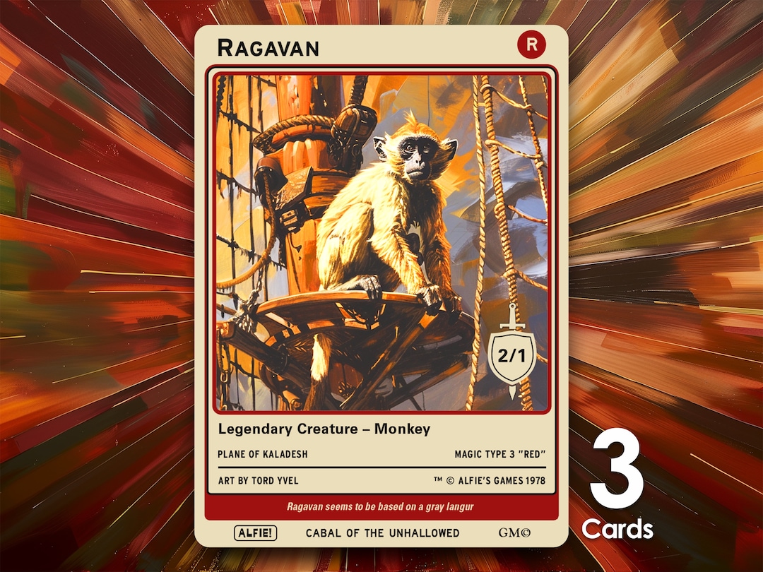 Ragavan Token X3 for Magic MTG Alfie's Adventure AA287 - Etsy